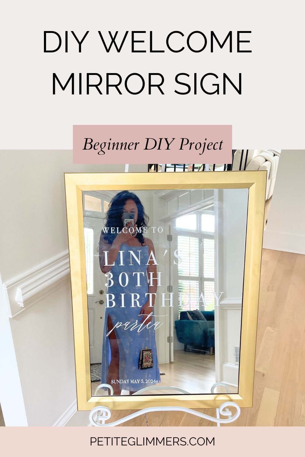 DIY Mirror Welcome Sign – Petite Glimmers